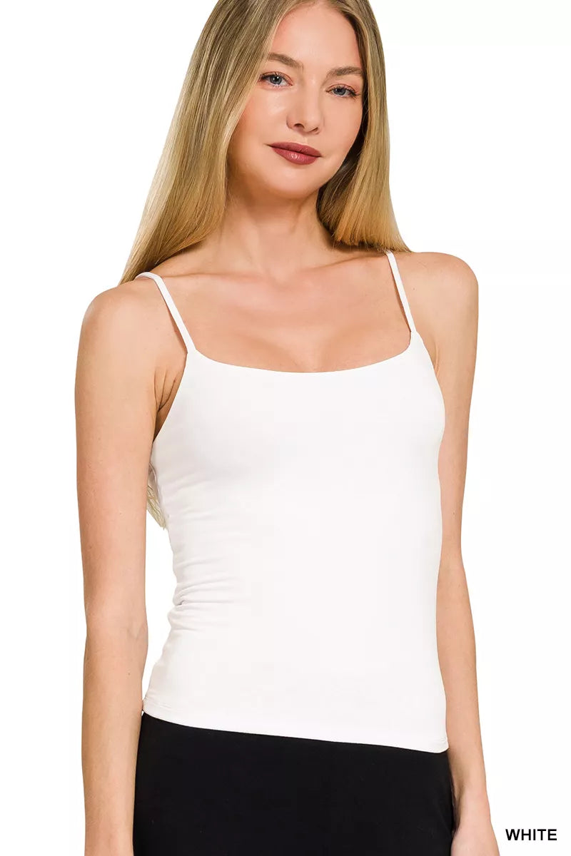 Double-Layered Spaghetti Cami – White – Lilagrey